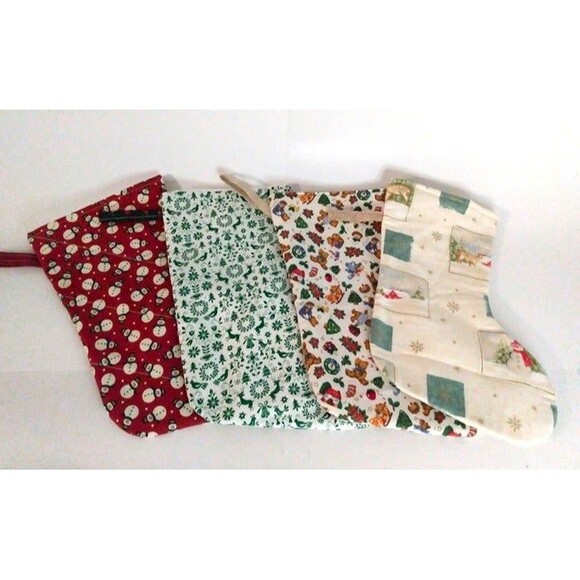 Handmade | Holiday | Handmade Christmasholiday Stockings Set Of 4 ...